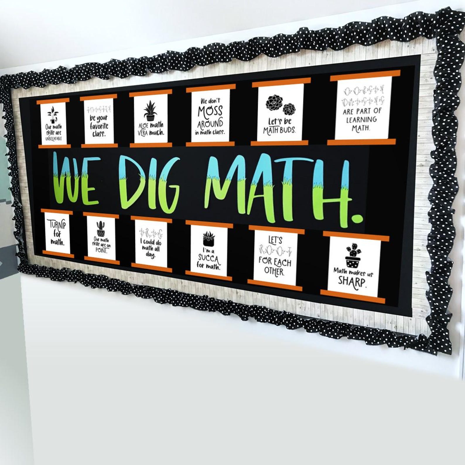 Math Classroom Posters Decorations Plant Theme With Puns for Bulletin ...
