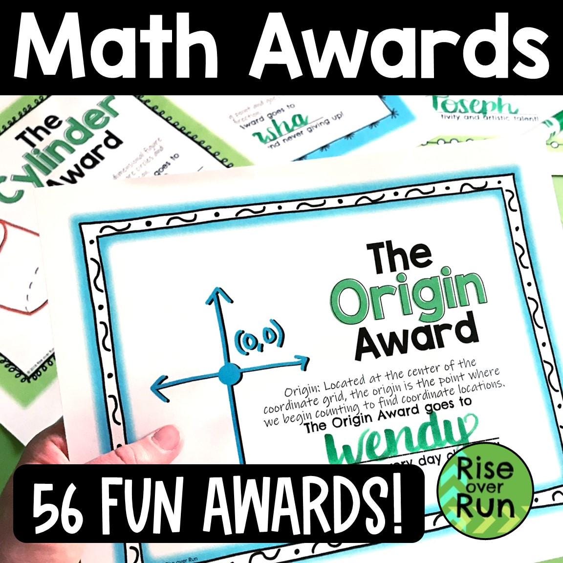 Math Award Certificates for End of the Year Gifts for Students ...
