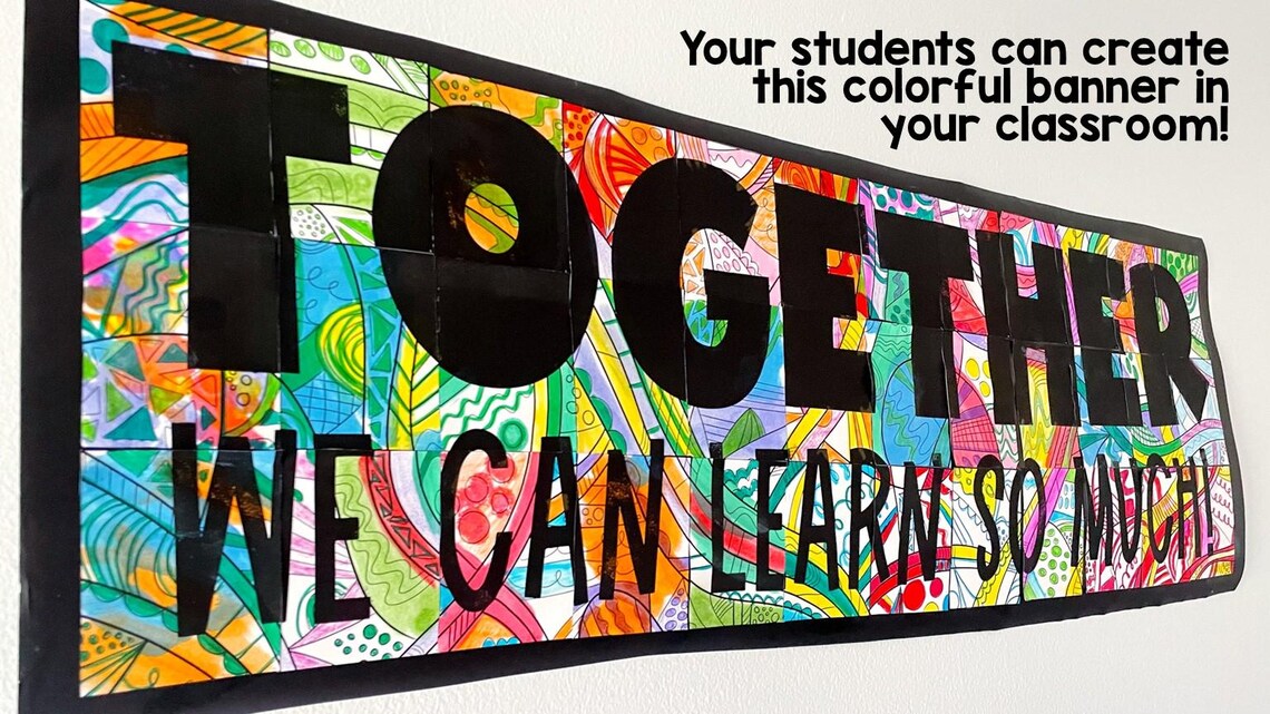 Team Building Collaborative Coloring Classroom Poster Together We Can ...