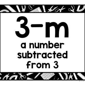 Math Classroom Posters for Middle School With Algebraic Expressions ...