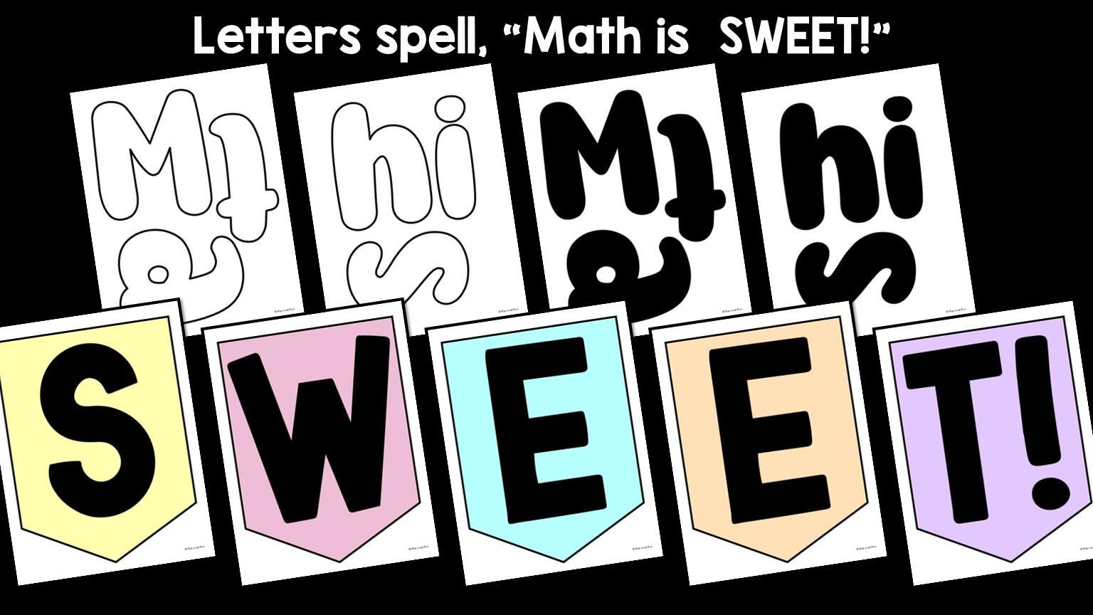 Math Bulletin Board Printable Kit, Easy DIY Print and Cut Pieces, Math ...