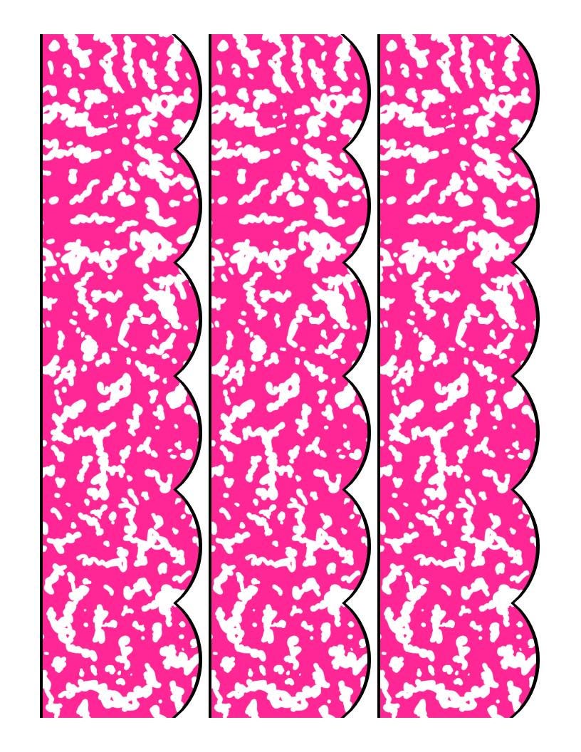 Printable Bulletin Board Border With Composition Book Notebook Pattern ...