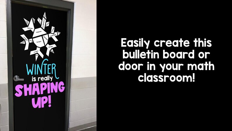 Winter Door Decoration for Math Classroom With a Snowflake Made of ...