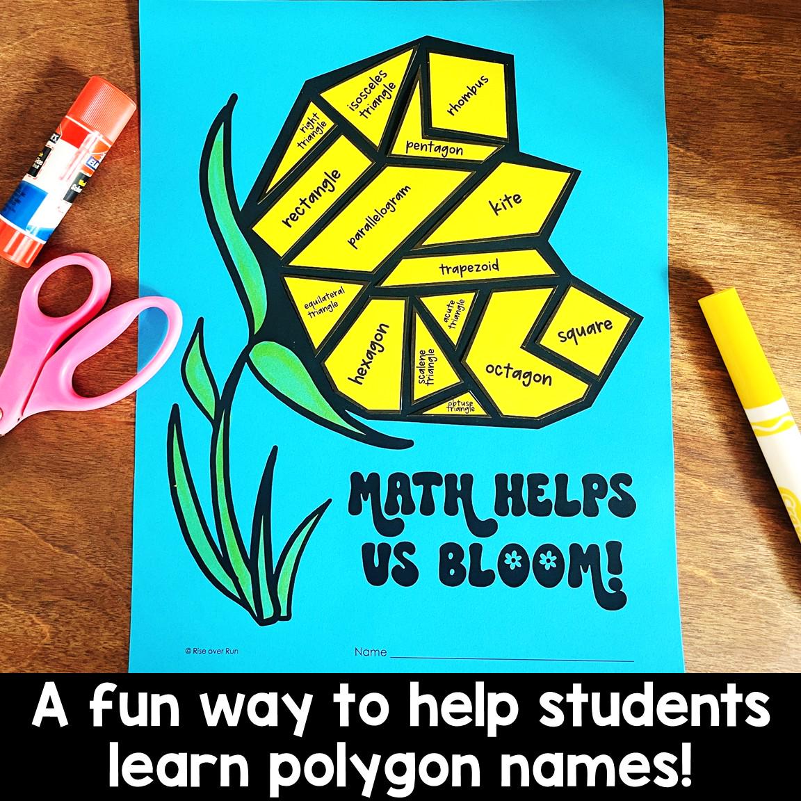 Spring Math Craft for Classroom Bulletin Board Activity in Elementary ...