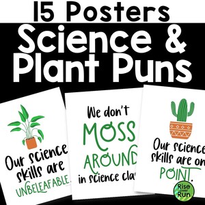 Science Classroom Posters Decoration Plant Theme With Puns for Bulletin ...