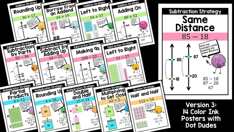 Math Classroom Posters for Mental Math Strategies and Number Talks for ...