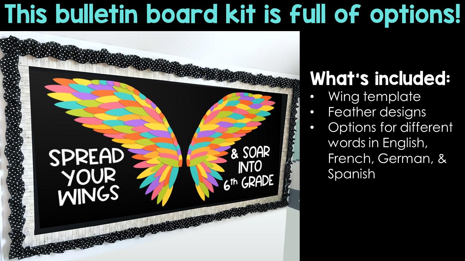 Back to School Bulletin Board Kit With Wings and Feathers Templates for ...