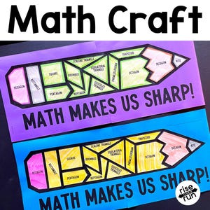 Back to School Math Craft for Elementary and Middle School for First ...