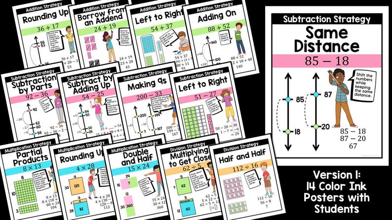 Math Classroom Posters for Mental Math Strategies and Number Talks for ...