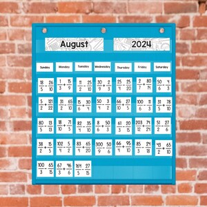 Calendar Pocket Chart Printables With Fraction Operations Cards for 5th ...