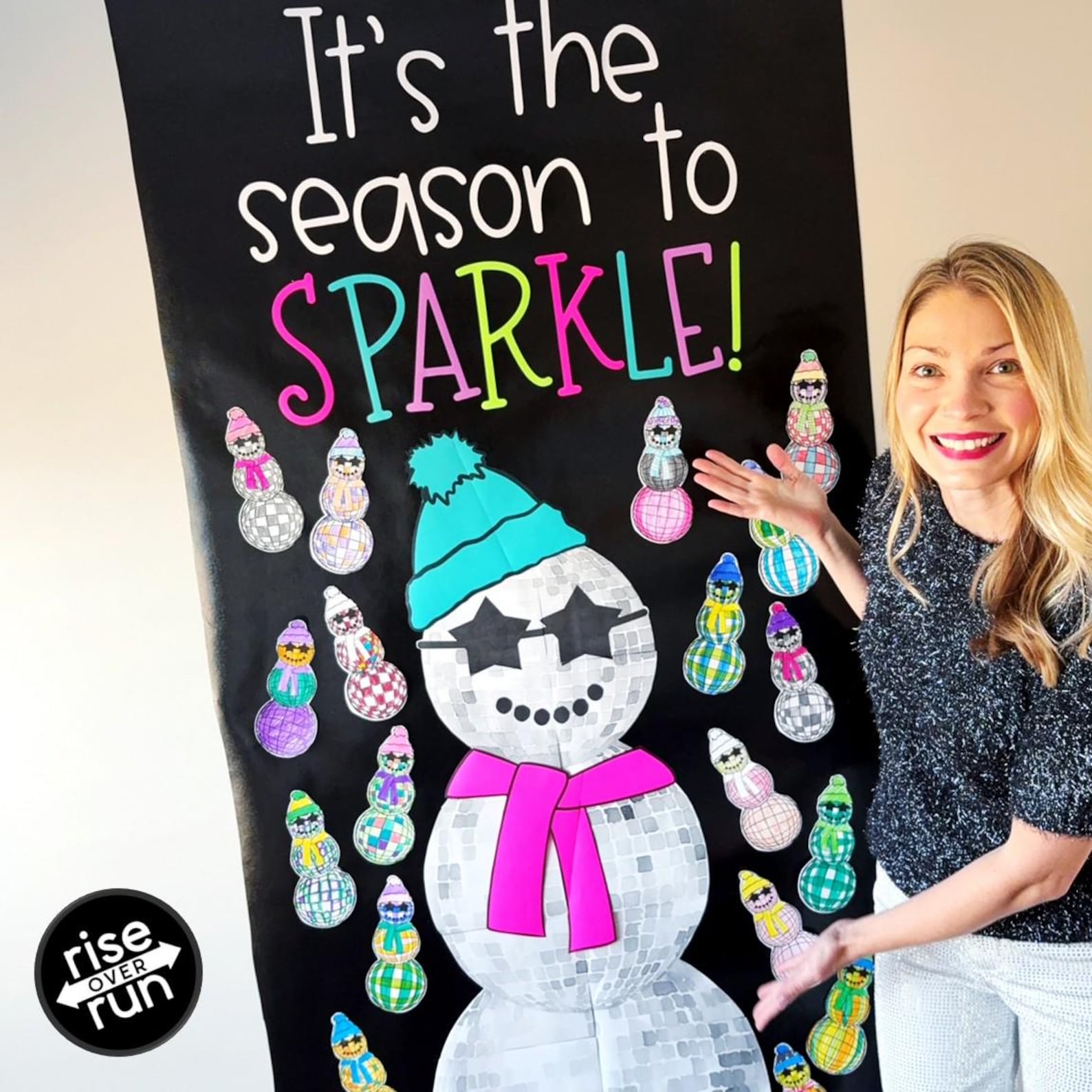 Disco Ball Snowman Winter Classroom Door Decor | It's the Season to ...