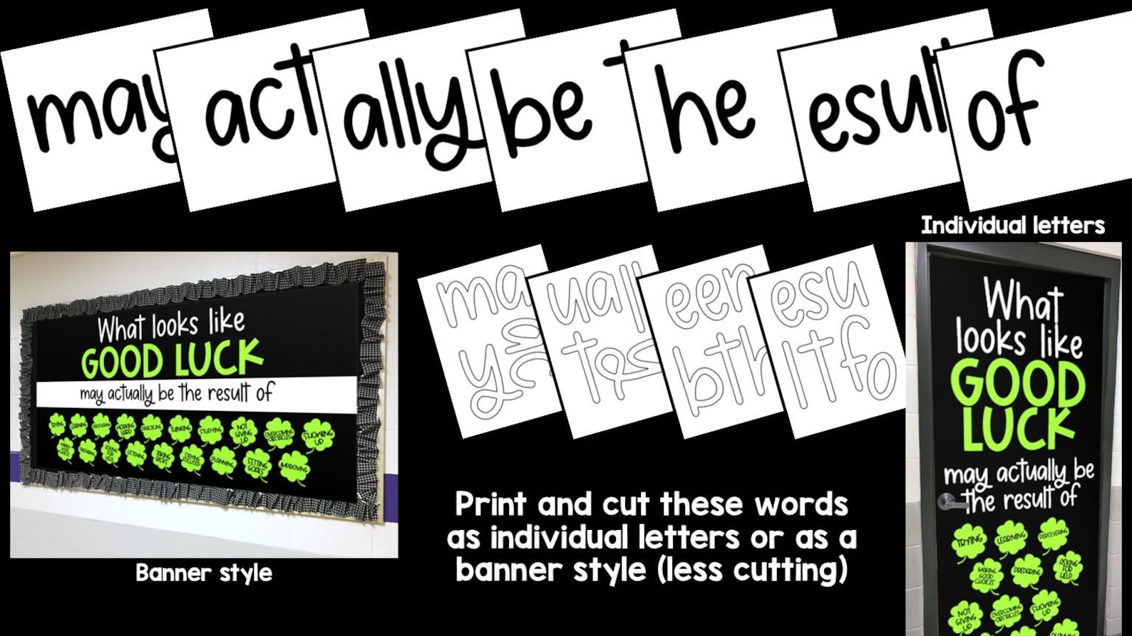 St. Patrick's Day Motivational Bulletin Board With Shamrocks What Looks ...