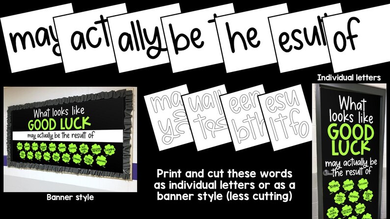 St. Patrick's Day Motivational Bulletin Board With Shamrocks What Looks ...