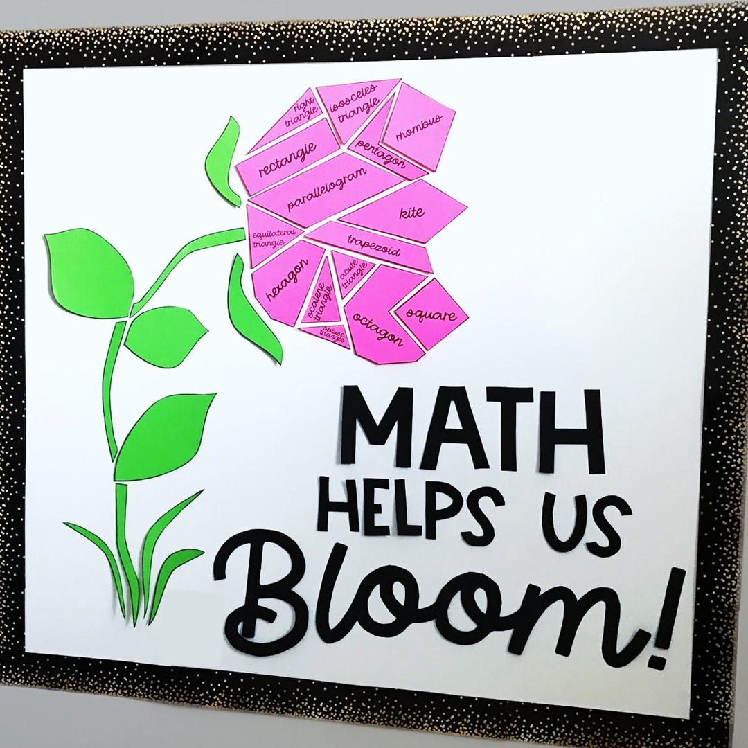 Spring Math Classroom Bulletin Board or Door Design Decoration to Print ...