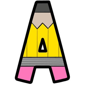 Pencil Pattern Bulletin Board Alphabet Letters and Numbers for Pencil ...