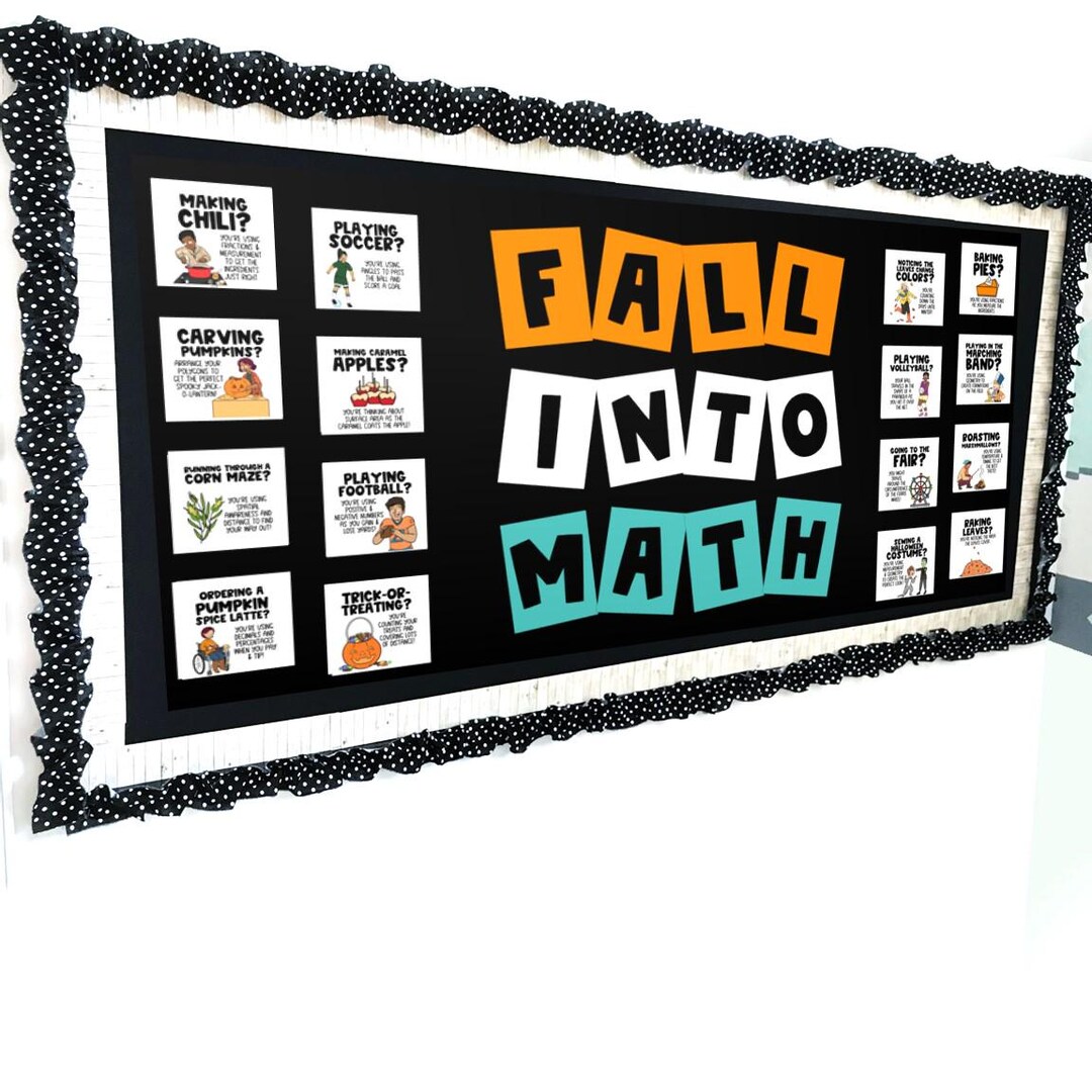 Fall Math Bulletin Board Kit: Everyday Math Examples (digital Download ...