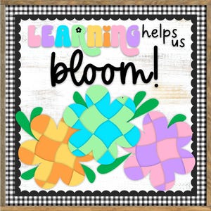 Spring Classroom Door or Bulletin Board Kit With Checkerboard Flowers ...
