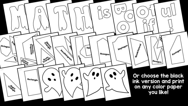 Halloween Math Classroom Door Decoration: Polygon Haunted House ...