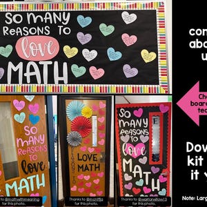 Valentine Bulletin Board Set Classroom Door Decorations Kit for Math ...