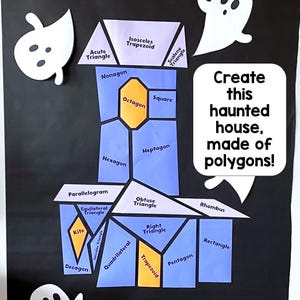Halloween Math Classroom Door Decoration: Polygon Haunted House ...