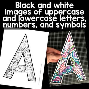 Printable Doodle Coloring Pages With Alphabet Letters and Numbers for ...