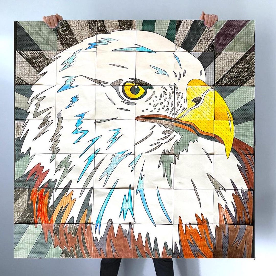 Eagle Collaborative Coloring Pages Mural Project for Kids and Students ...
