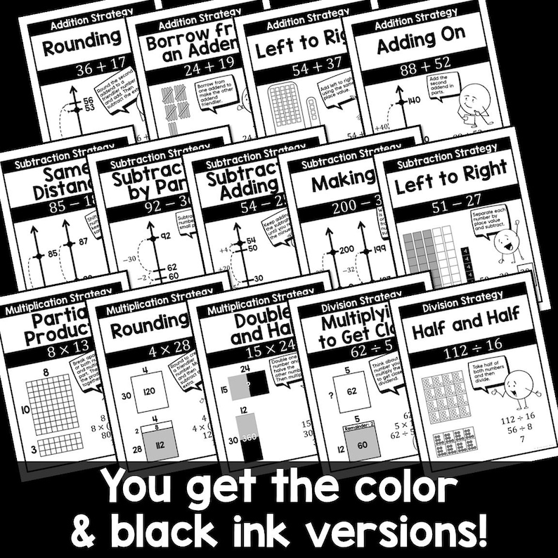 Math Classroom Posters for Mental Math Strategies and Number Talks for ...