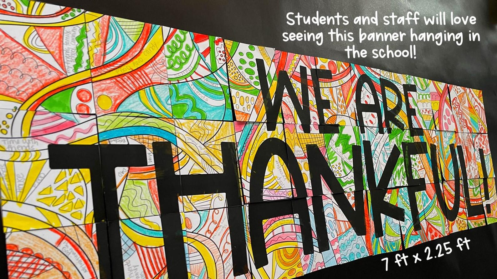 Thanksgiving Collaborative Coloring Banner | We Are Thankful Classroom ...