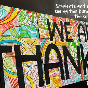 Thanksgiving Collaborative Coloring Banner | We Are Thankful Classroom ...