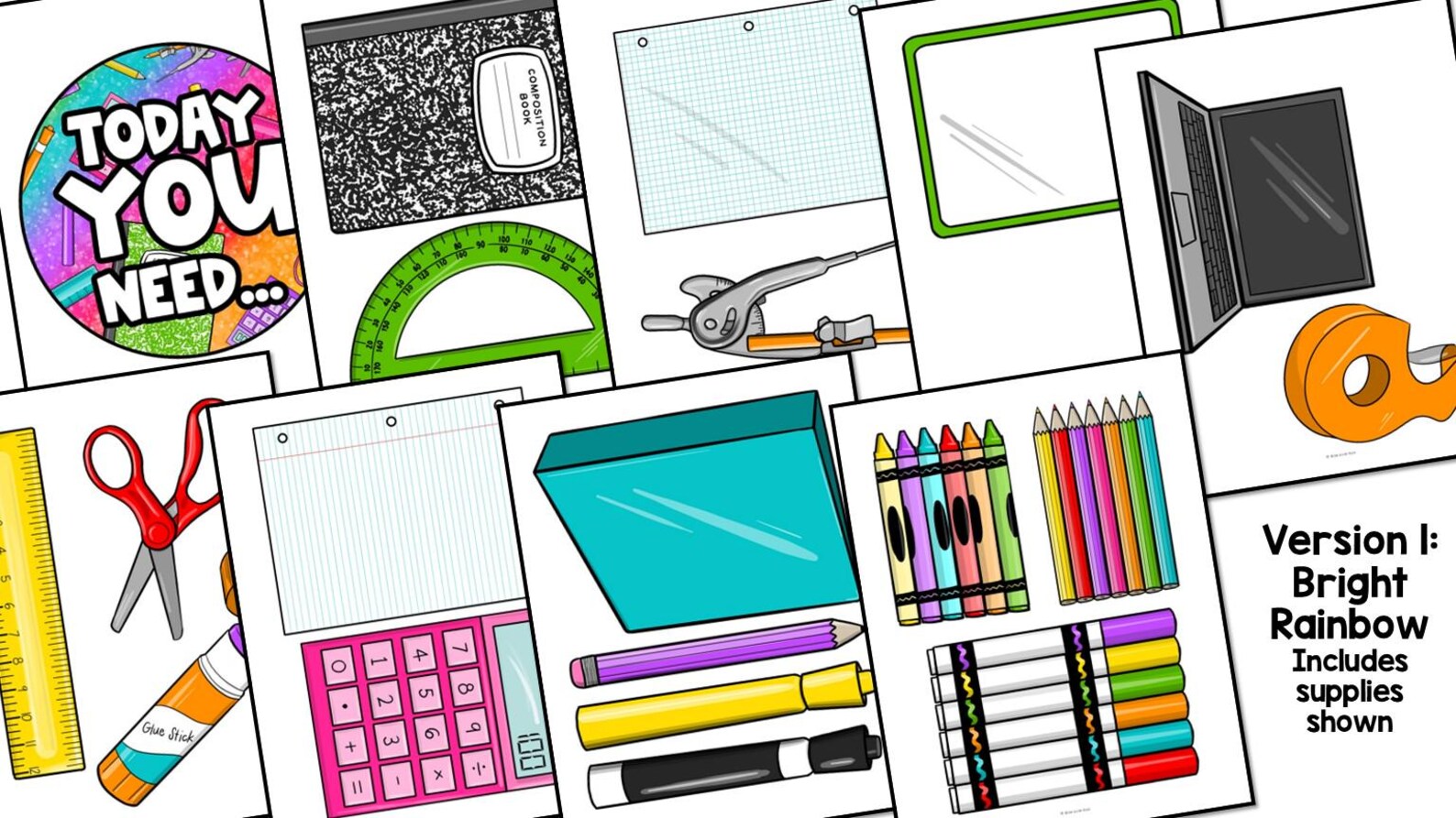 Visual Supply Cards to Show Students What You Need for Class Today in ...