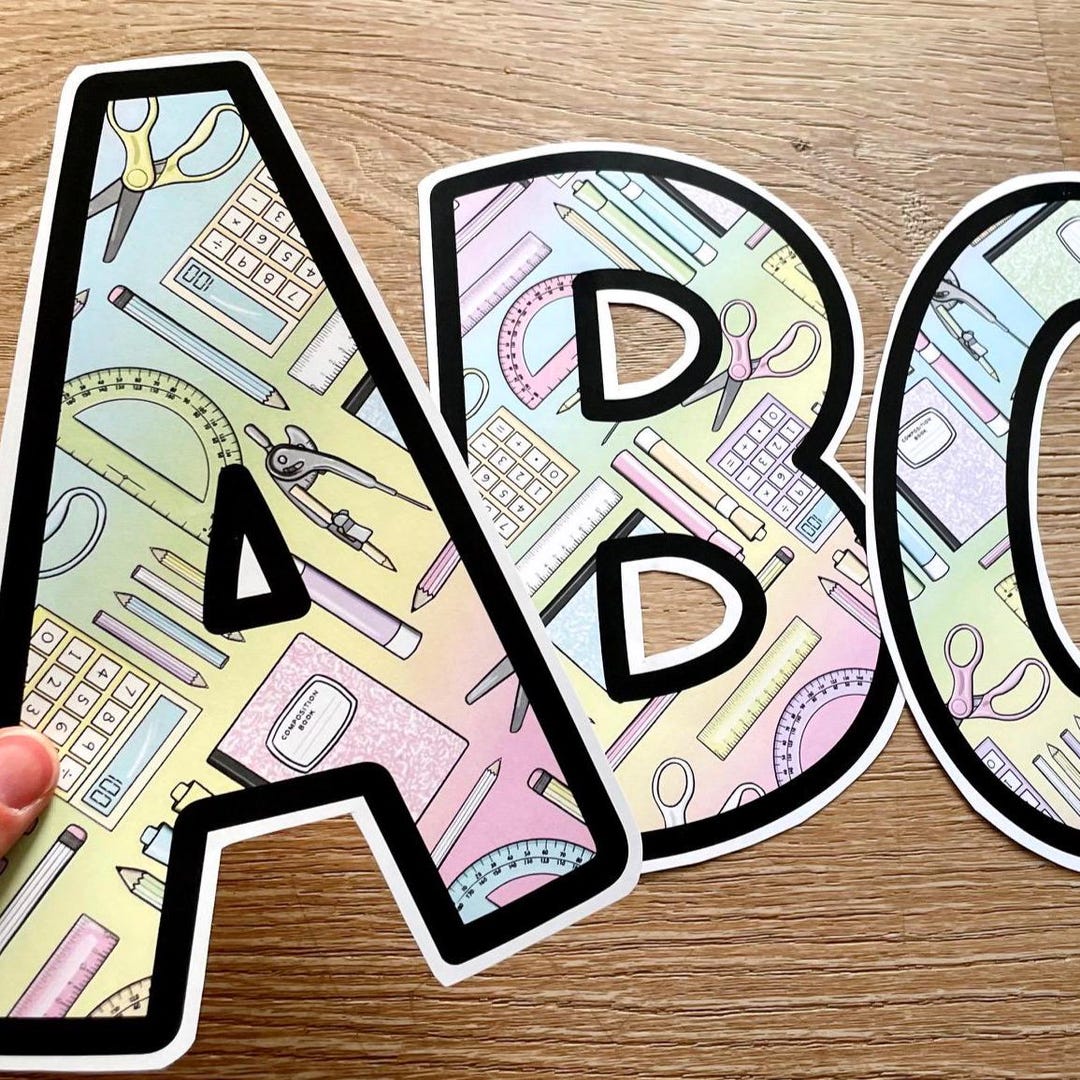 Printable Math Bulletin Board Letters for Calm Pastel Classroom ...