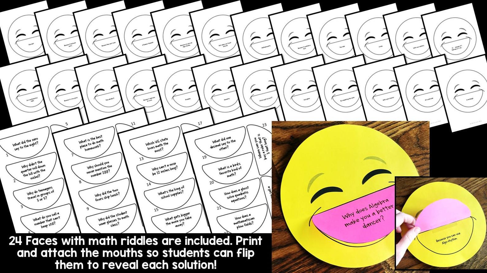 Math Bulletin Board or Classroom Door Decor With Jokes and Riddles ...