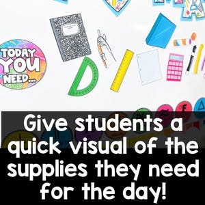 Visual Supply Cards to Show Students What You Need for Class Today in ...