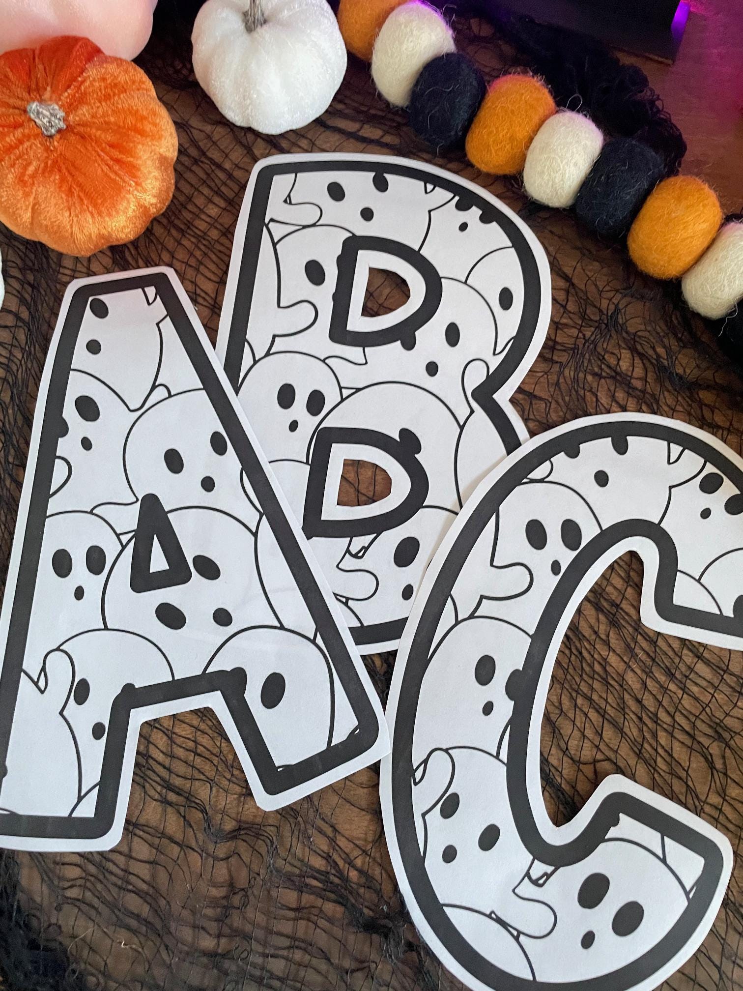 Halloween Ghosts Printable Bulletin Board Alphabet Letters, Numbers in ...