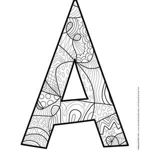Printable Doodle Coloring Pages With Alphabet Letters and Numbers for ...