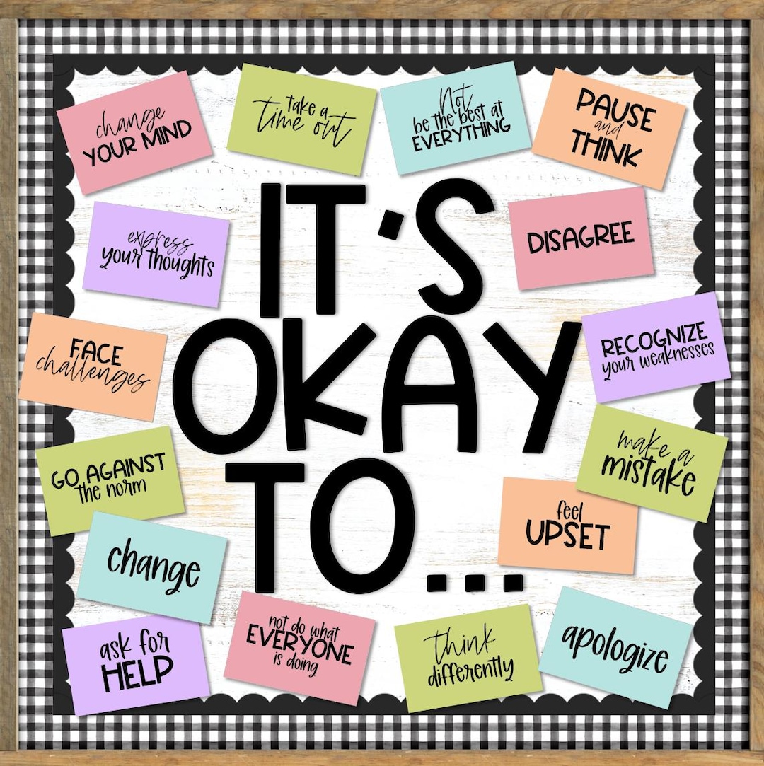 Social Emotional Learning Bulletin Board Kit for School, It's Okay To ...