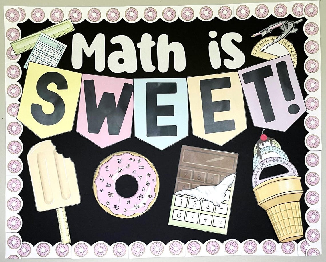 Math Bulletin Board Printable Kit, Easy DIY Print and Cut Pieces, Math ...