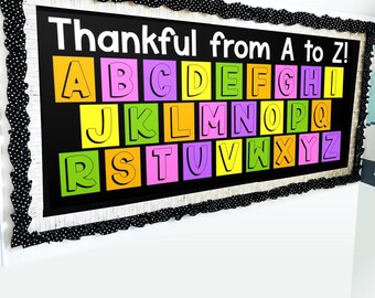 Fall Leaves November Bulletin Board Kit Ideas • Gratitude Thankfulness ...