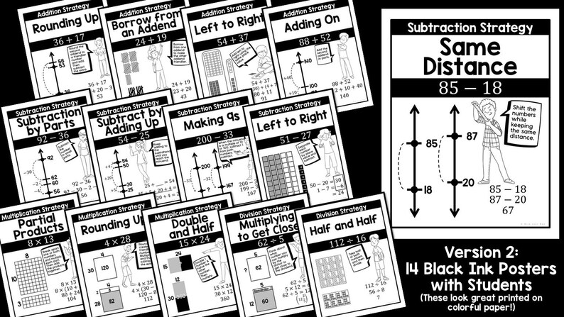 Math Classroom Posters for Mental Math Strategies and Number Talks for ...