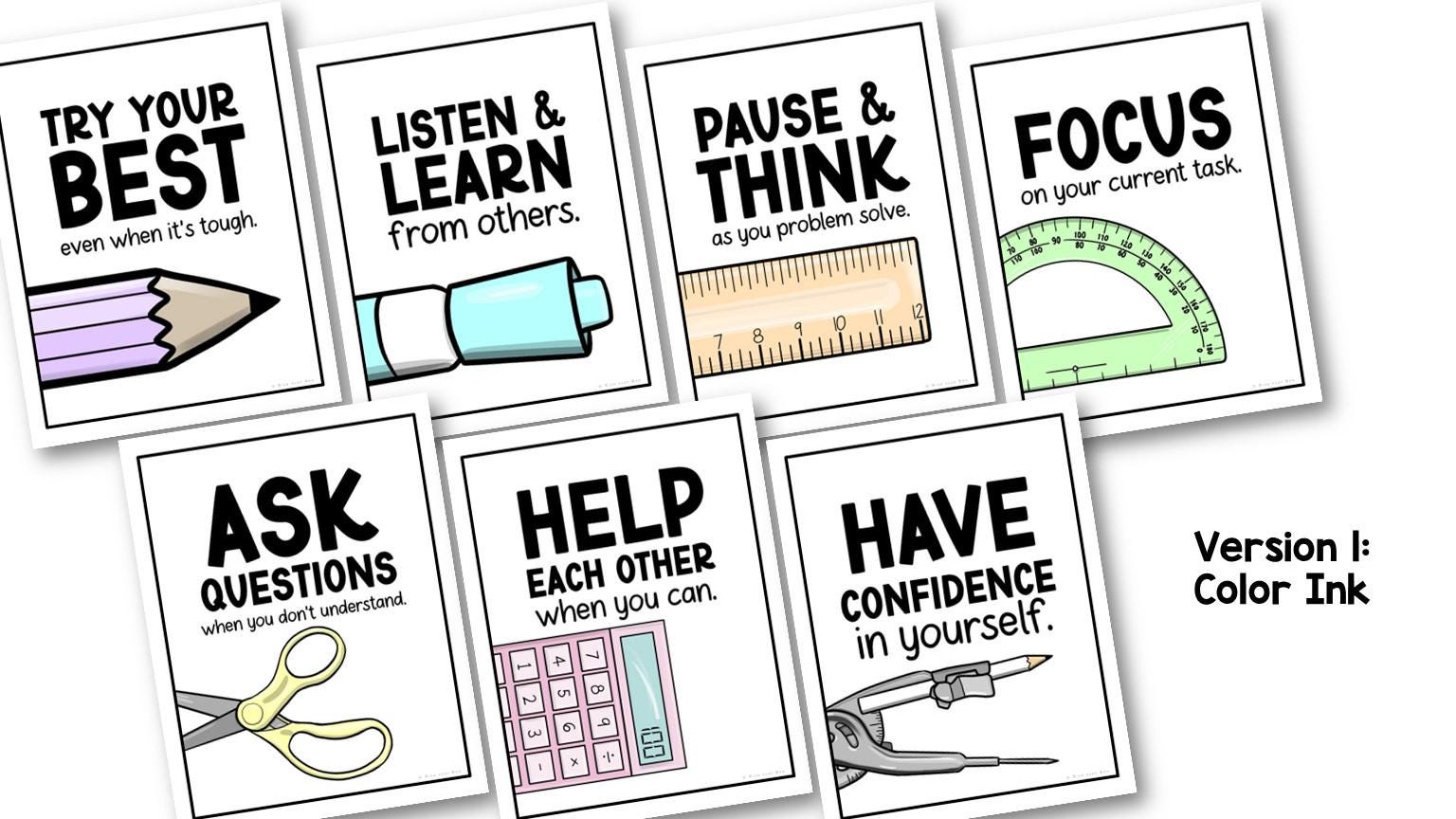 Editable Math Classroom Printable Posters for Middle School Classroom ...