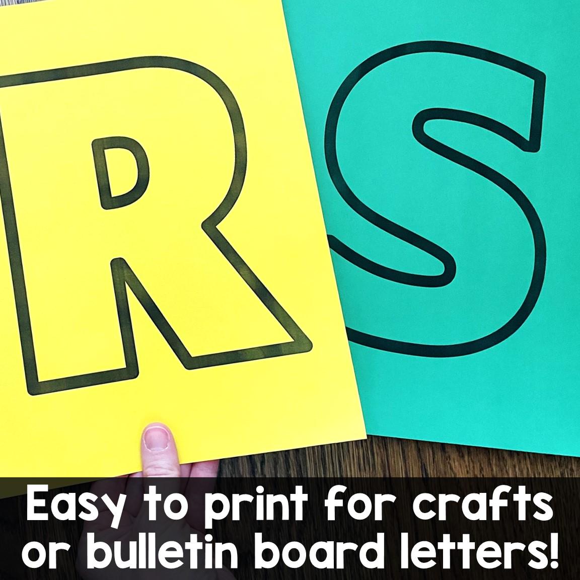 Bulletin Board Large Alphabet Letters and Numbers in Bold Black Outline ...