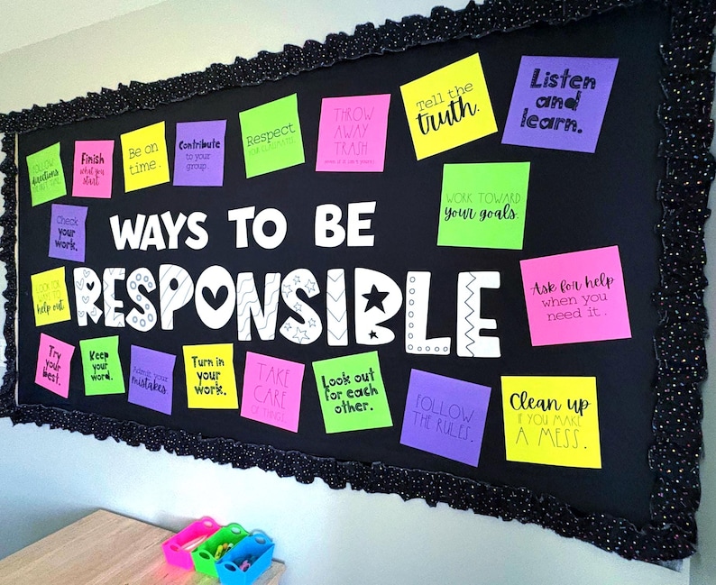 Responsibility Bulletin Board Kit: Classroom Decor (digital Download ...