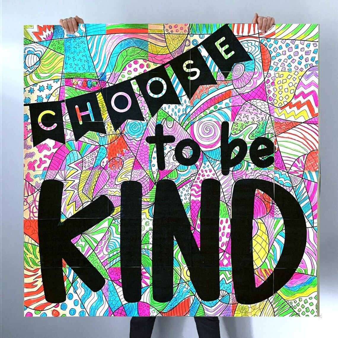 Kindness Collaborative Coloring Pages Sign Project for Students Choose ...