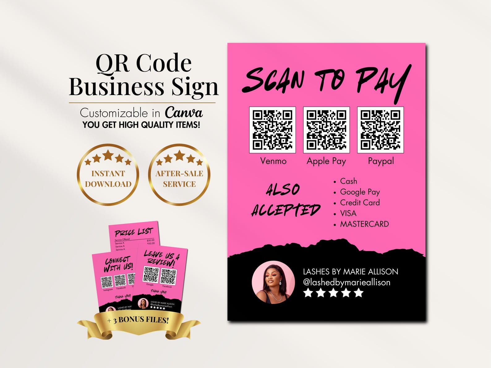 Business QR Code Sign for Business Signs QR Code Sign Scan to Pay Venmo ...