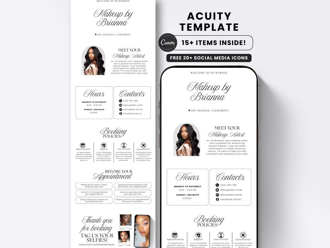 White Makeup Acuity Scheduling Booking Website Luxury Square Banner ...