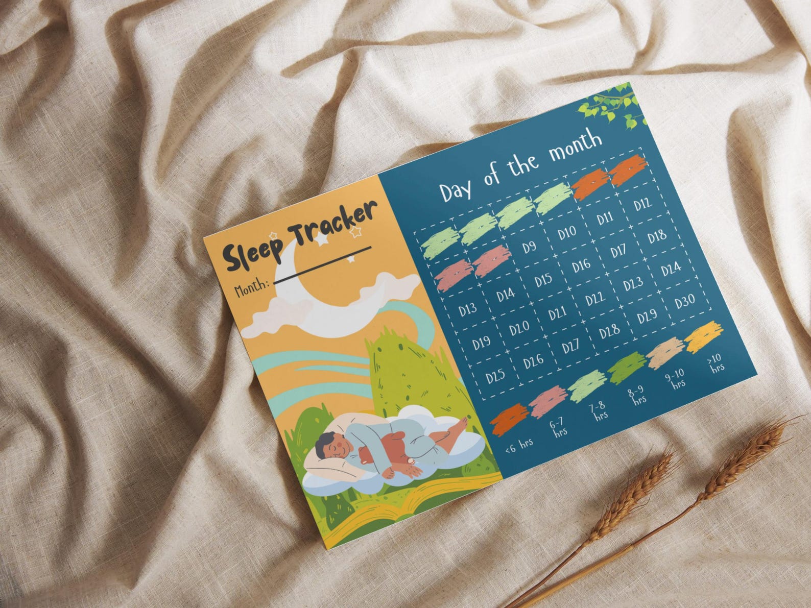 Colorful Shading Sleep Tracker Calendar Style Bundle Log Analysis Cycle ...