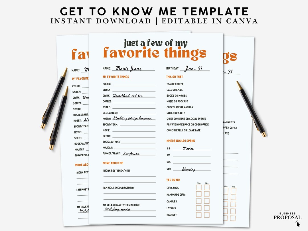 Team Building Get to Know Me Questionnaire Printable, Team Building ...