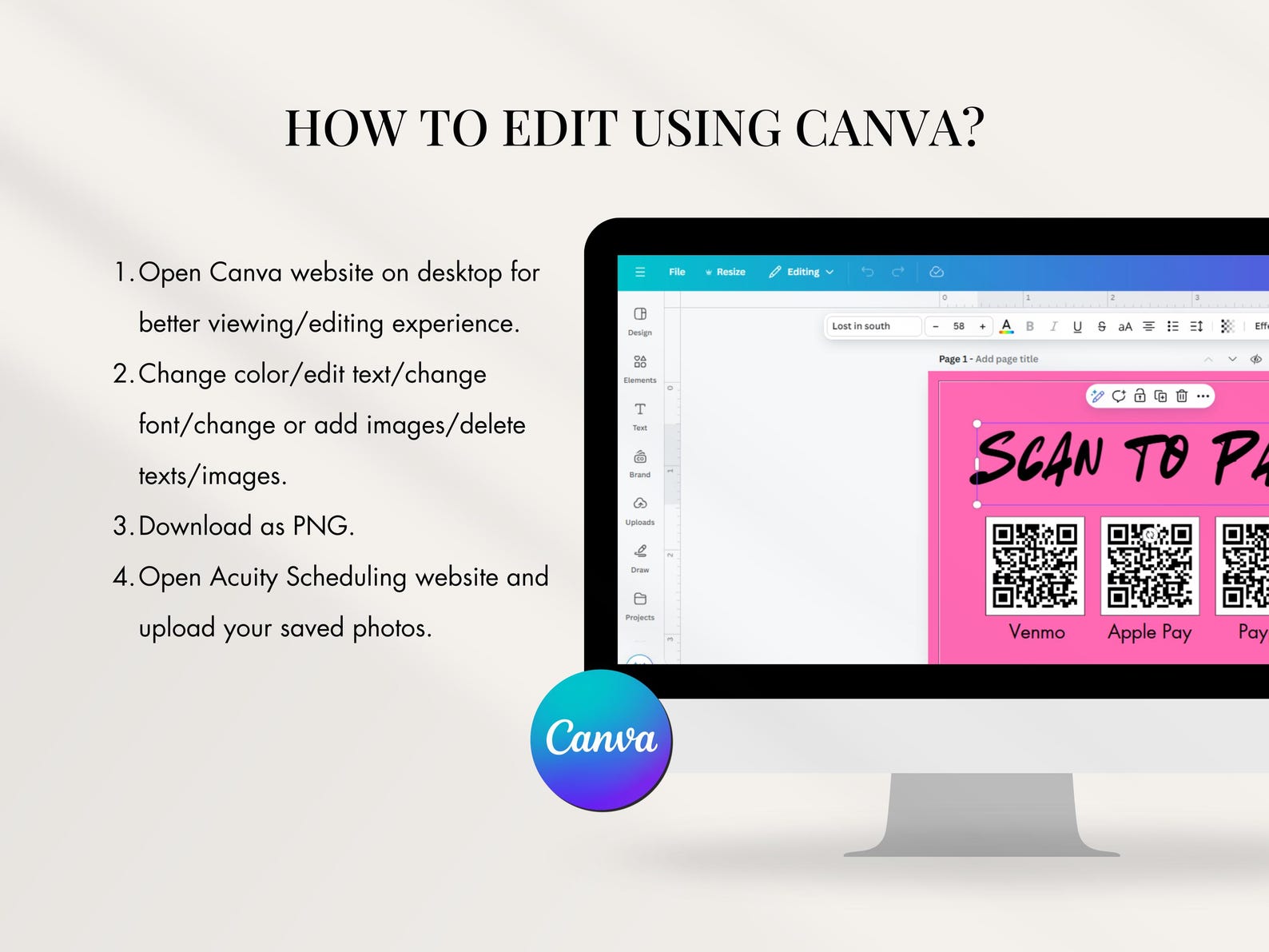 Business QR Code Sign for Business Signs QR Code Sign Scan to Pay Venmo ...