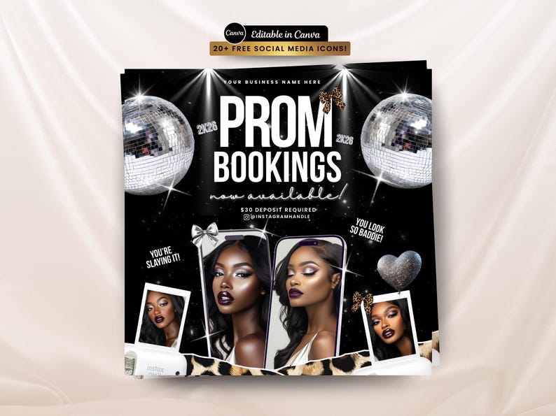 Prom Booking Flyer Prom Season Specials MUA Hair Stylist Lashes Makeup ...