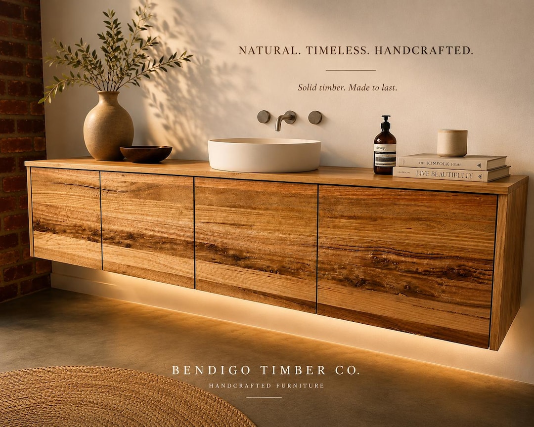 Victorian Ash Floating Vanity 1800mm | Solid Timber 4 Door Vanity ...